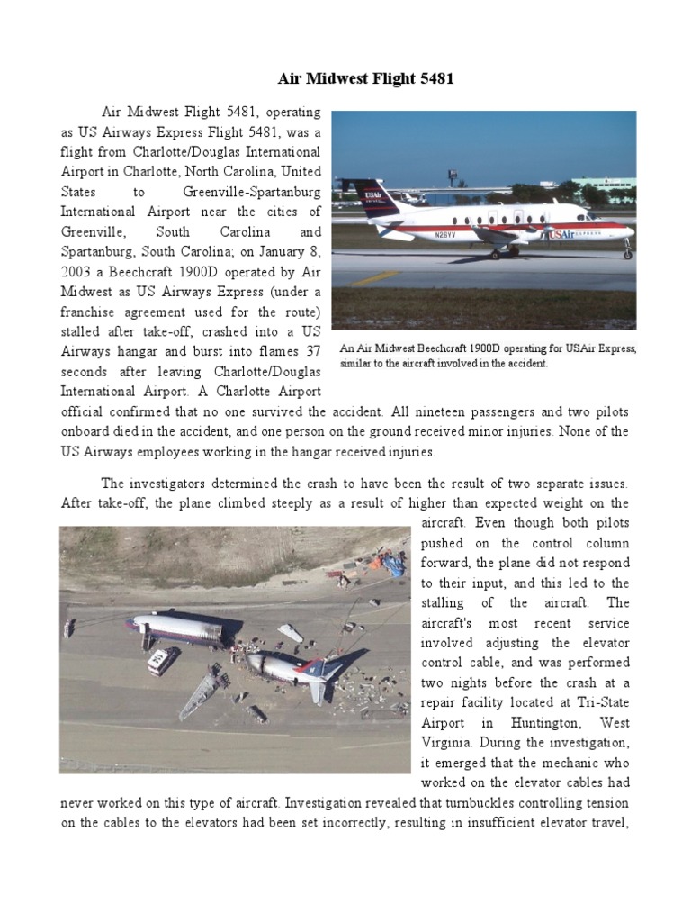 Air Midwest Flight 5481 | PDF | Aviation Accidents And Incidents ...