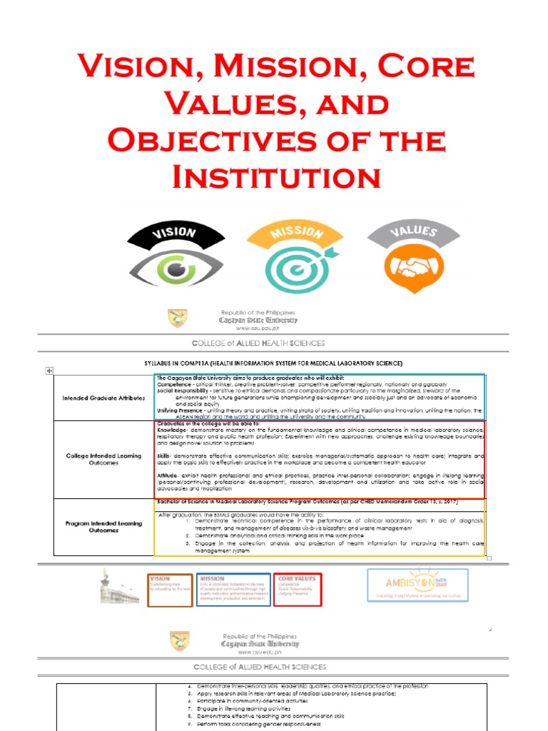 1 Vision Mission Core Values PDF | PDF