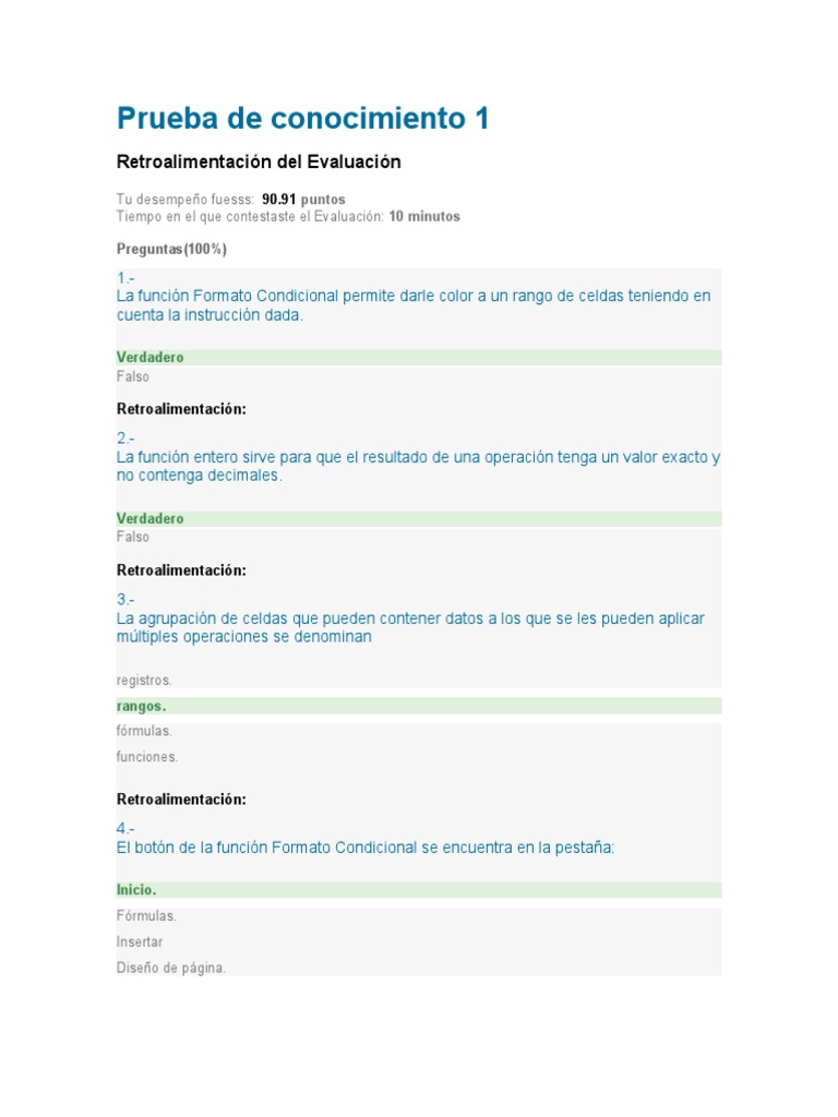 Pruebas de Conocimiento-Excel-Sena | PDF | Hoja de cálculo | Macro (informática)
