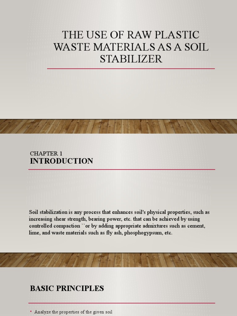 The Use of Raw Plastic Waste Materials As A Soil Stabilizer | PDF ...