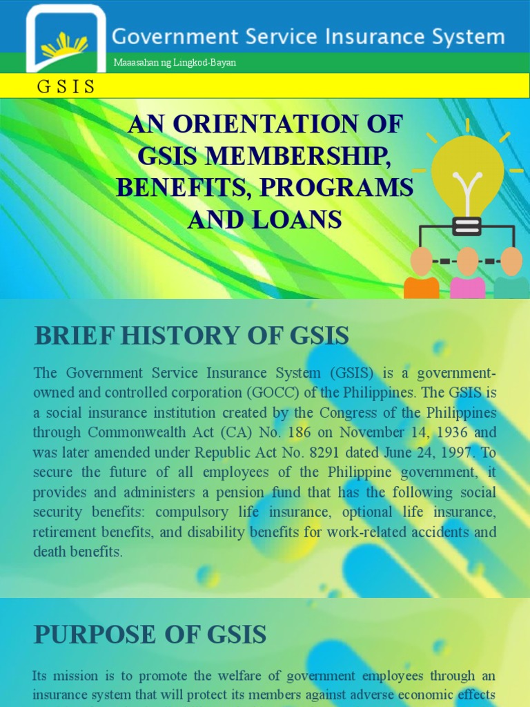 An Orientation of Gsis Membership, Benefits, Programs and Loans | PDF ...