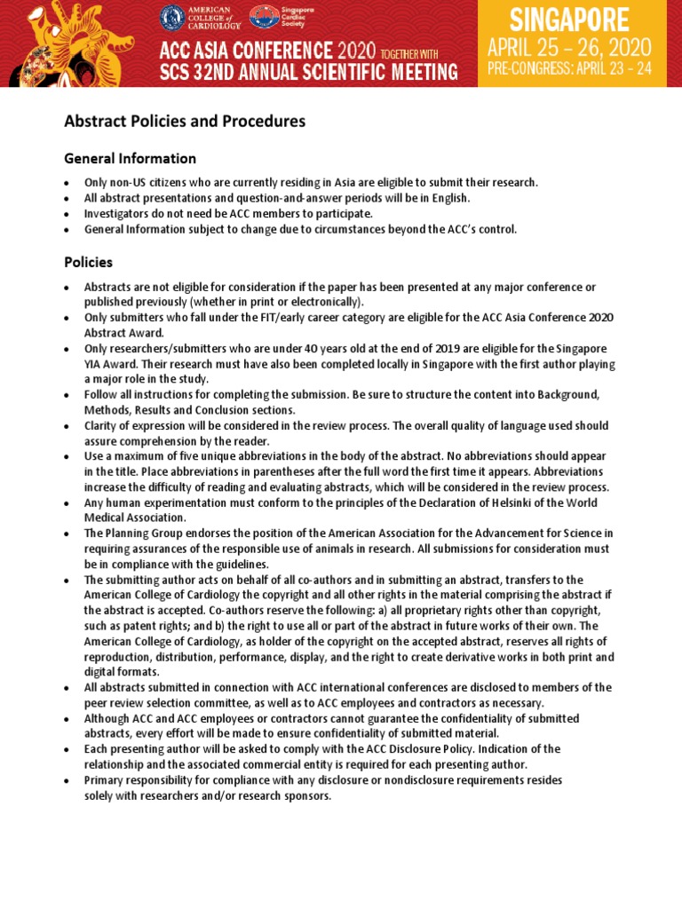Abstract Policies and Procedures - Asia2020 | PDF | Abstract (Summary ...