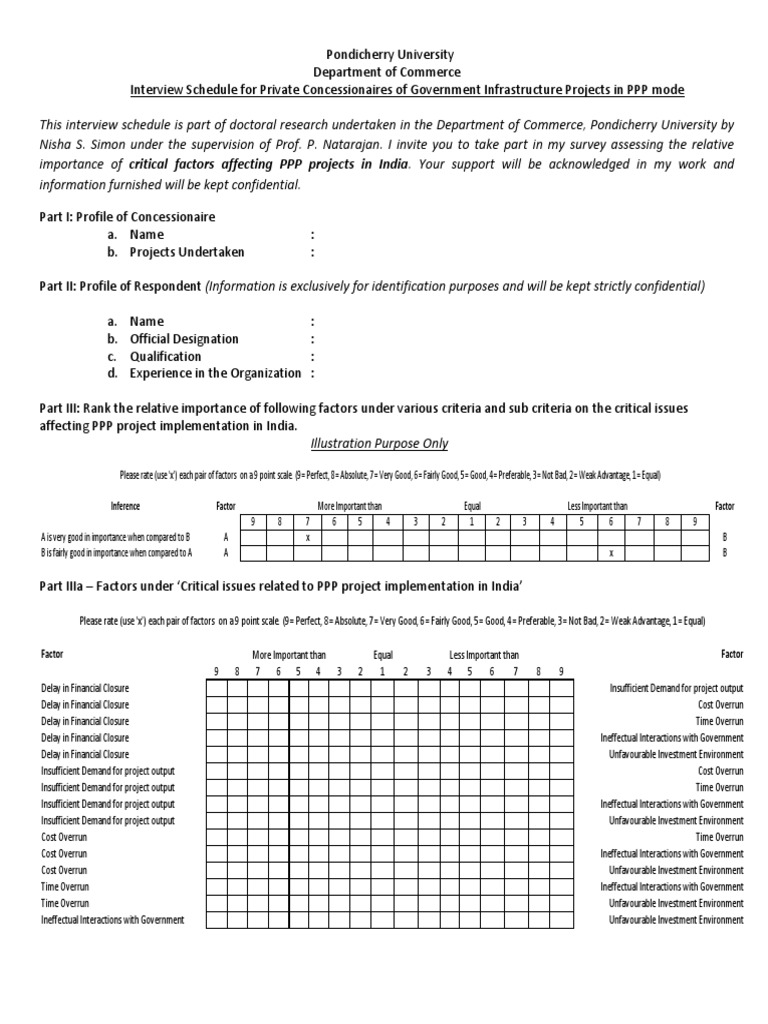 Questionnaire Final | PDF | Public–Private Partnership | Procurement