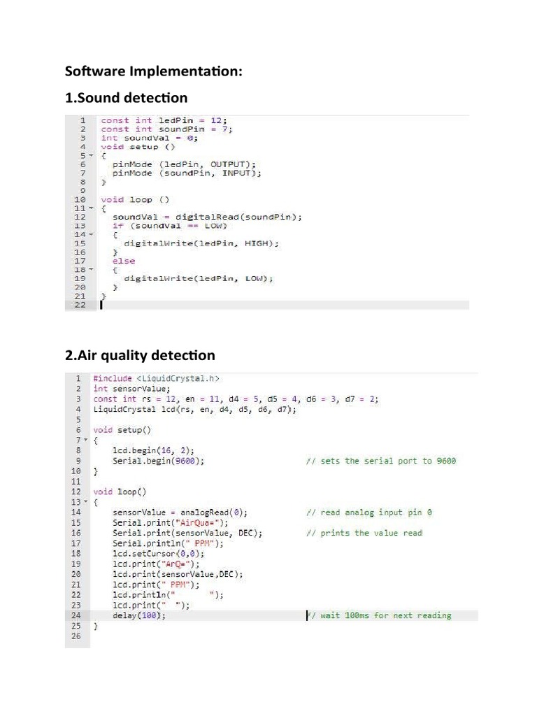 Software Implementation: 1.sound Detection | PDF