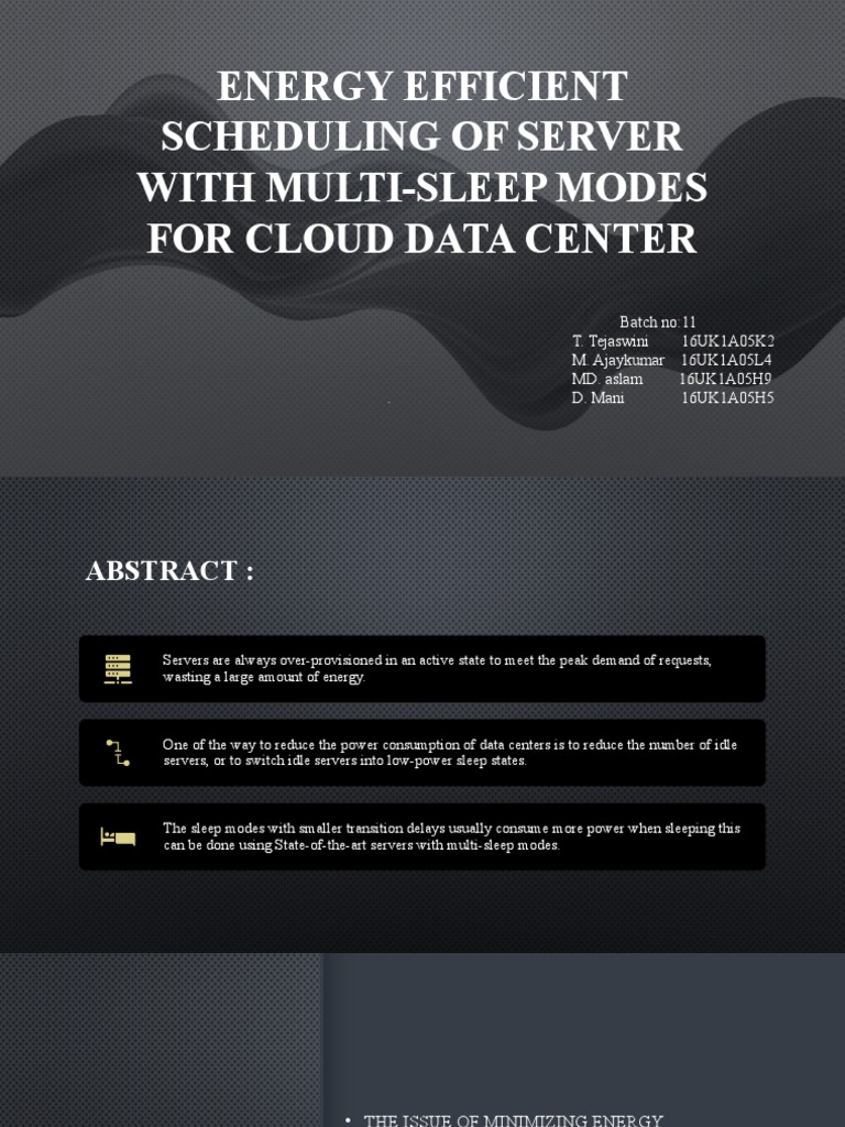 Energy Efficient Scheduling of Server With Multi-Sleep Modes For Cloud ...
