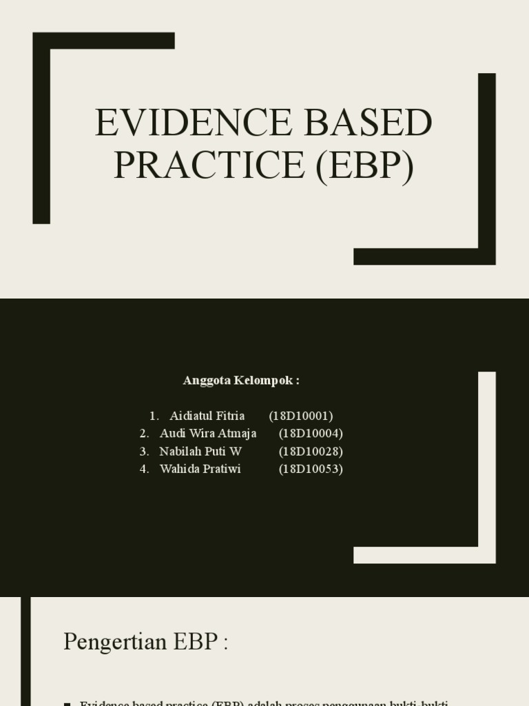 Evidence Based Practice (Ebp) | PDF