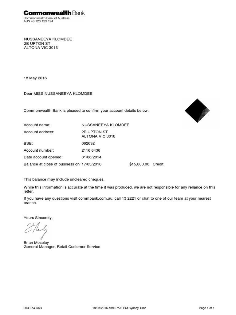 Balance Confirmation PDF | PDF