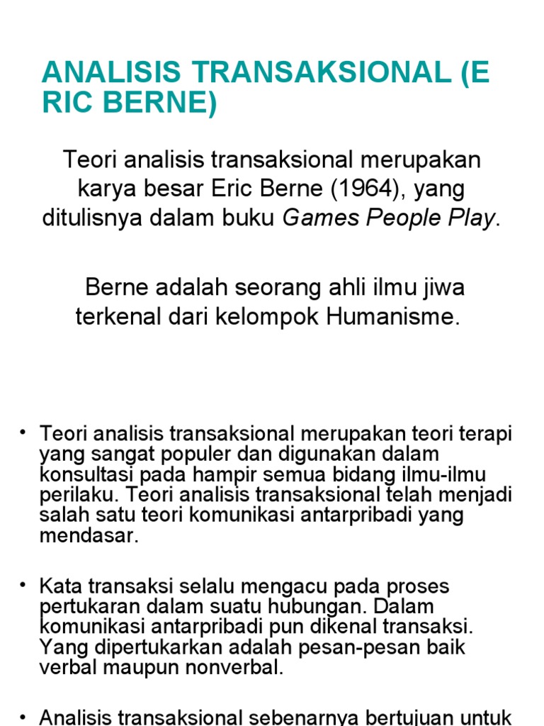 9 Terapi Transaksional | PDF