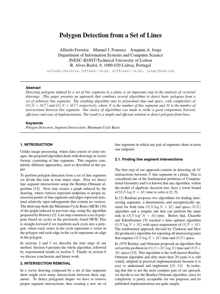 Polygon Detection From A Set Of Lines Pdf Line Geometry Vertex Graph Theory