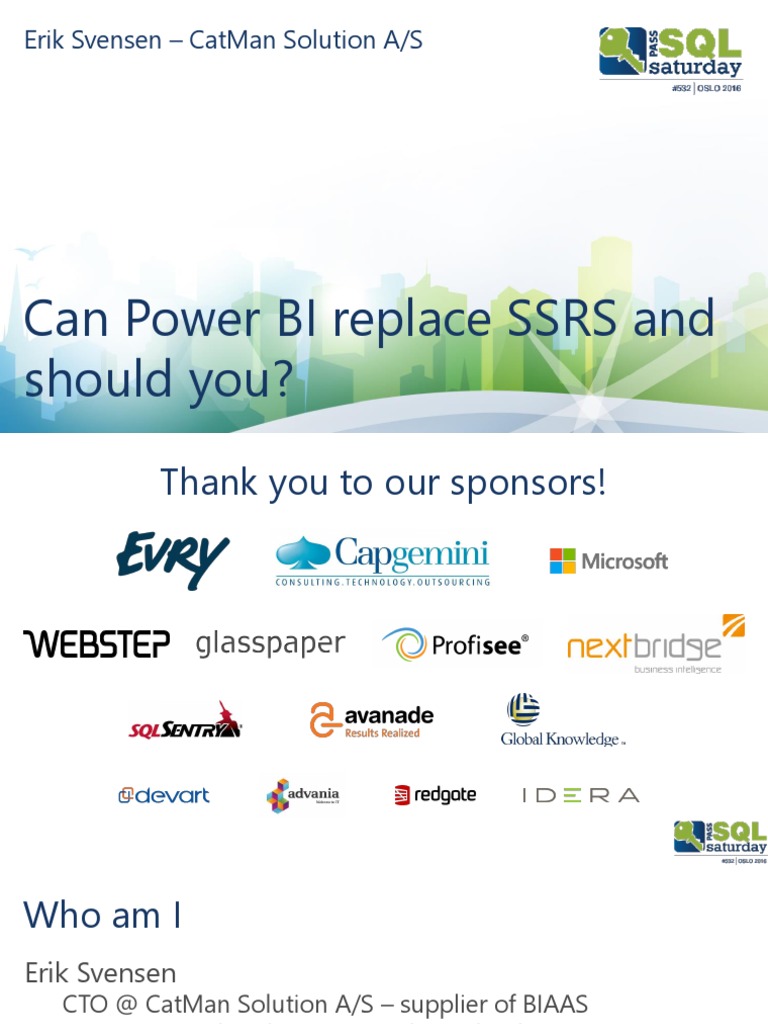 Erik Svensen - Catman Solution A/S: Can Power Bi Replace Ssrs and ...