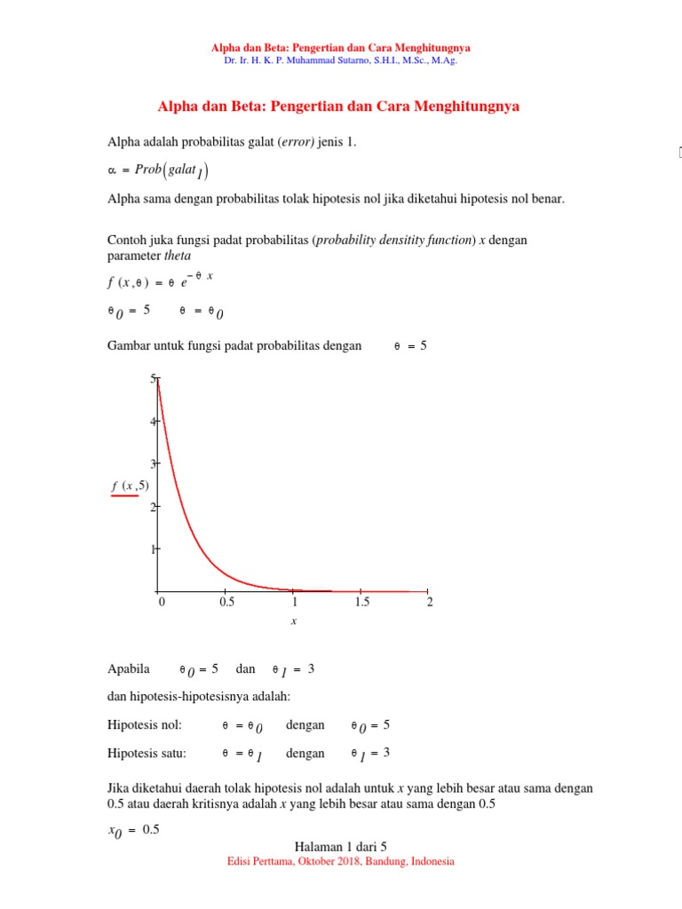 Alpha Dan Beta Pengertian Dan Cara Menghitungnya | PDF