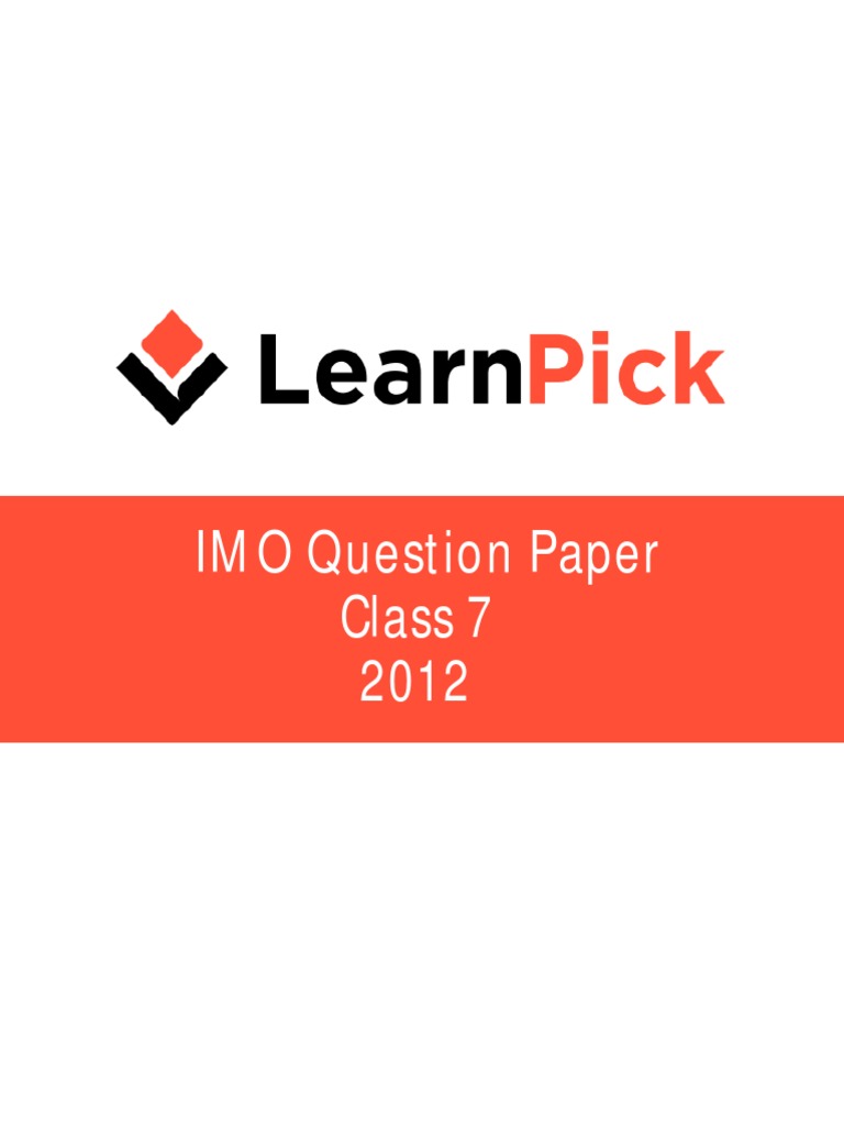 Class 7 IMO Question Paper | PDF