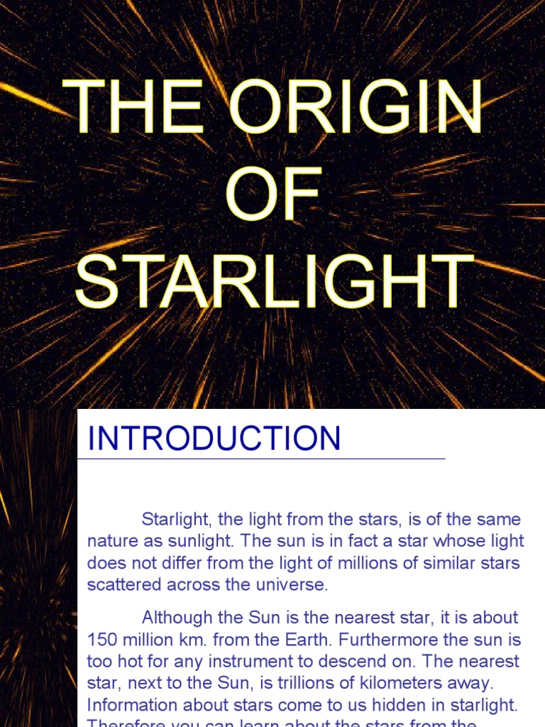 Origin of Starlight | PDF | Electromagnetic Radiation | Stars