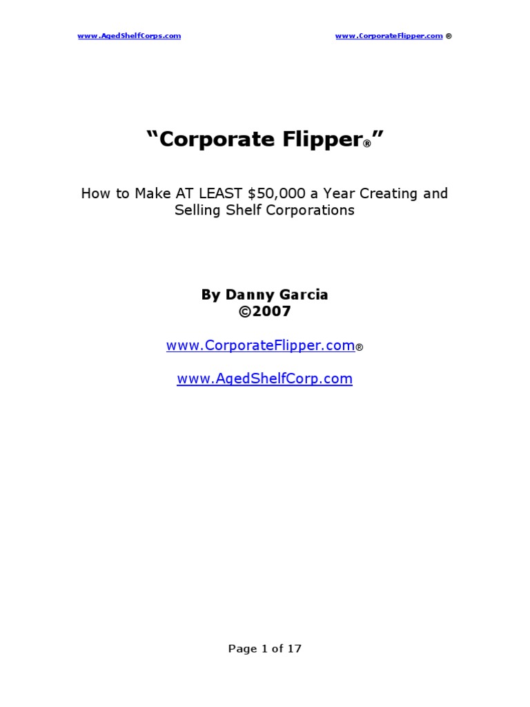 "Corporate Flipper ": How To Make AT LEAST $50,000 A Year Creating and ...