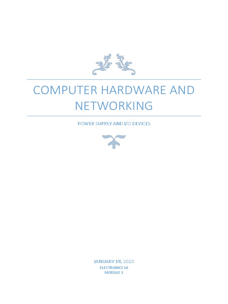 1 Computer Hardware and Networking Module 1 | PDF | Image Scanner ...