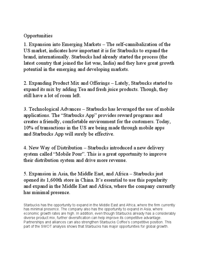 External Opportunities and Threats | PDF | Starbucks | Brand