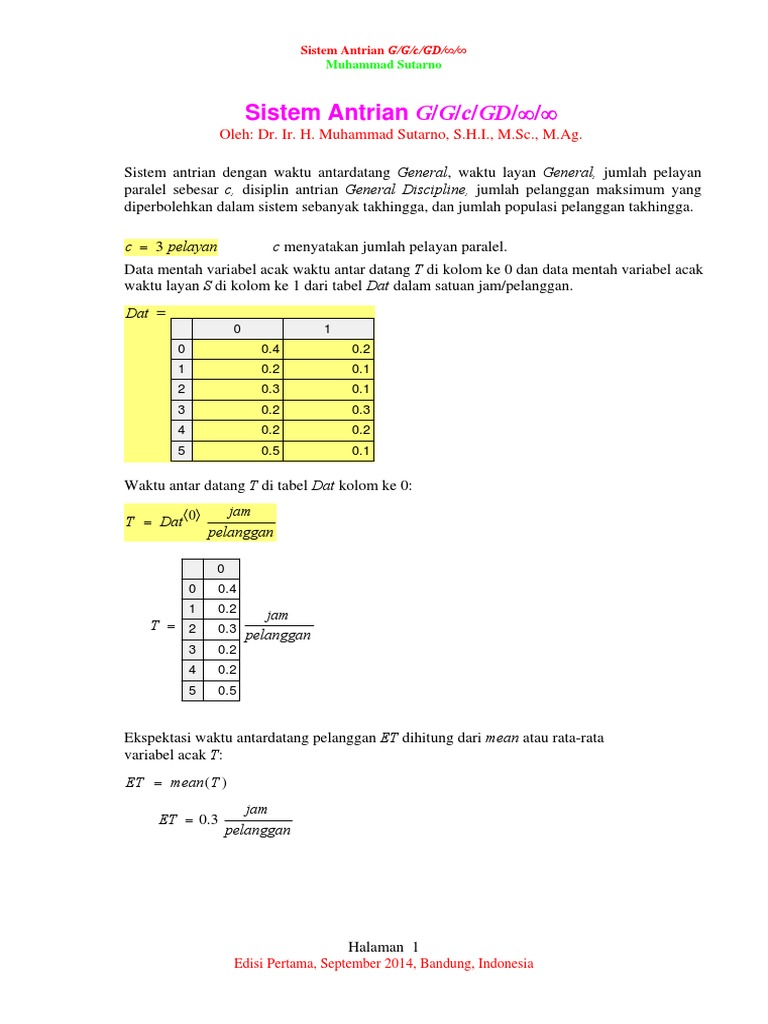 Sistem Antrian G/G/C | PDF