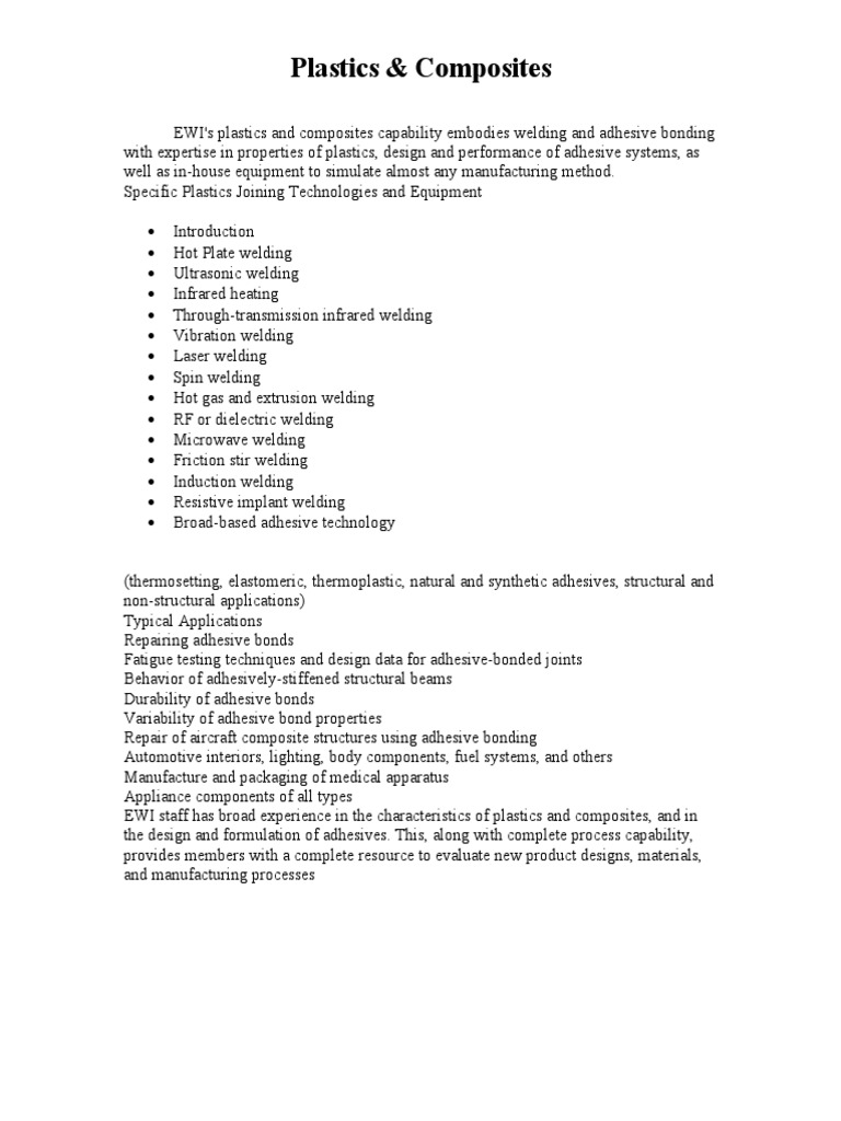 Plastic - Joining Processes | PDF | Welding | Construction