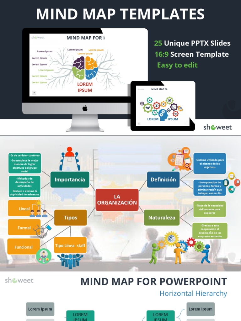 Mind Map Templates Showeet (Widescreen) | PDF