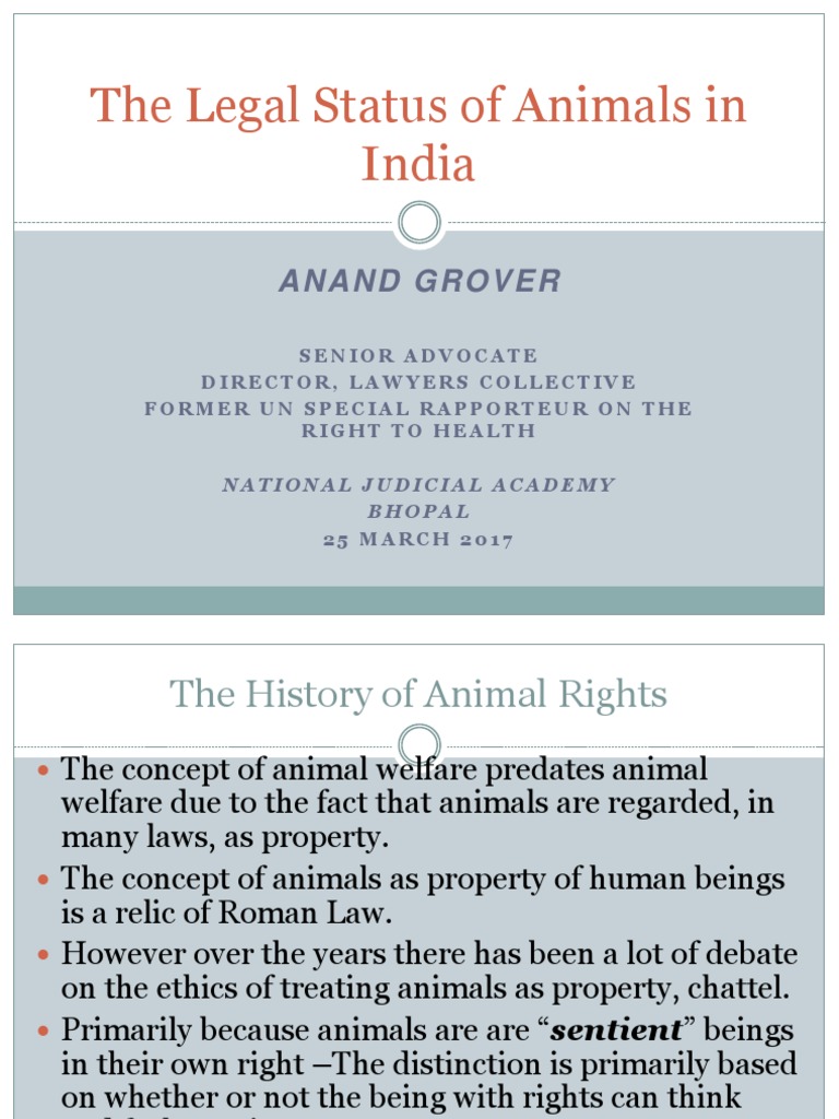 Legal Status of Animals in India | PDF | Cruelty To Animals | Animal ...