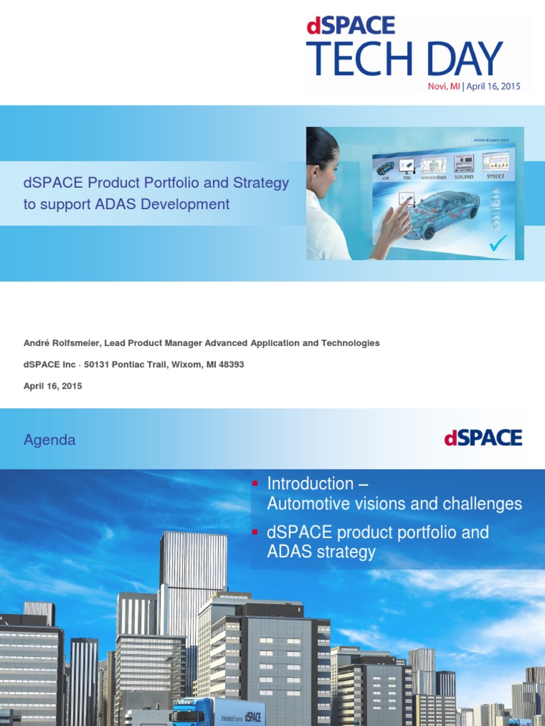 dSPACE Product Portfolio and Strategy To Support ADAS Development | PDF ...