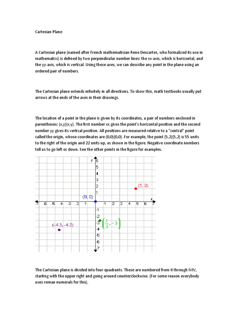 Cartesian Plane | PDF