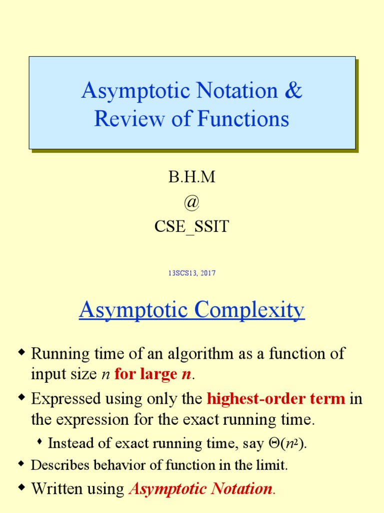 Asymptotic Notation & Review of Functions | PDF | Computational Science ...