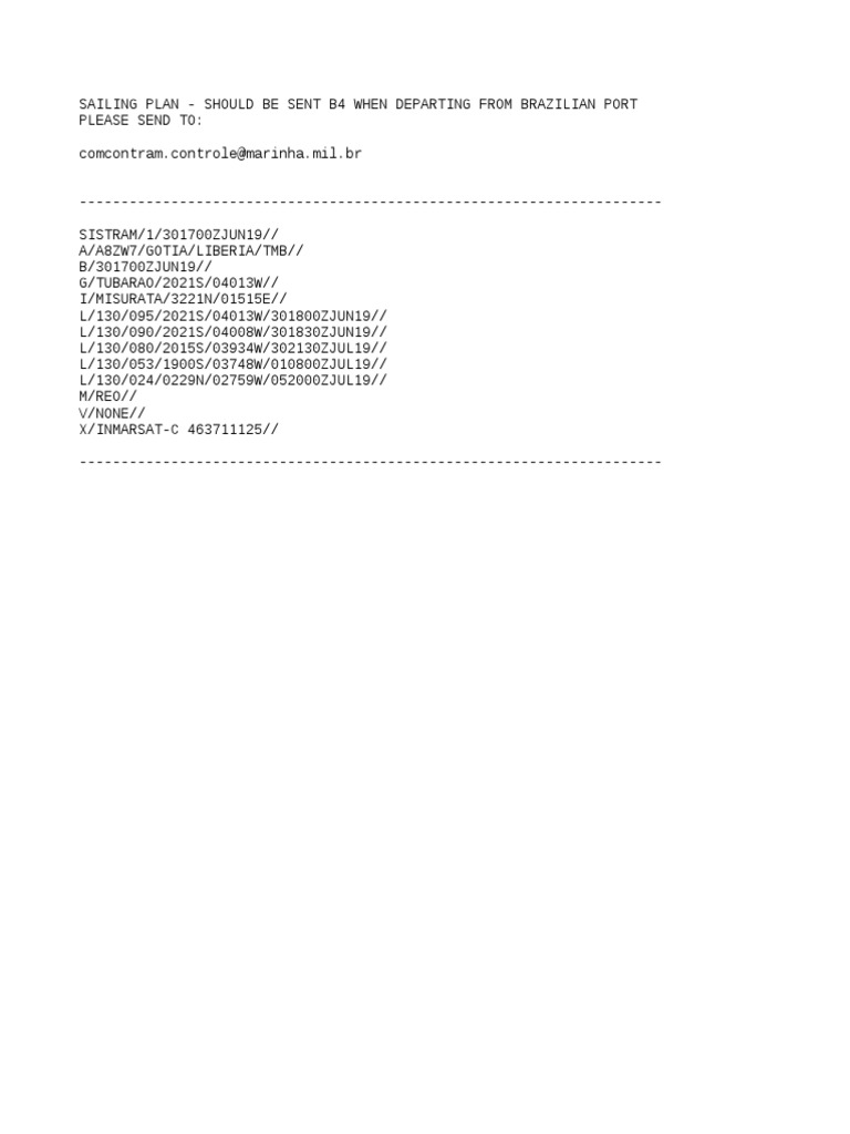 1 Sistram - Sailing Plan | PDF