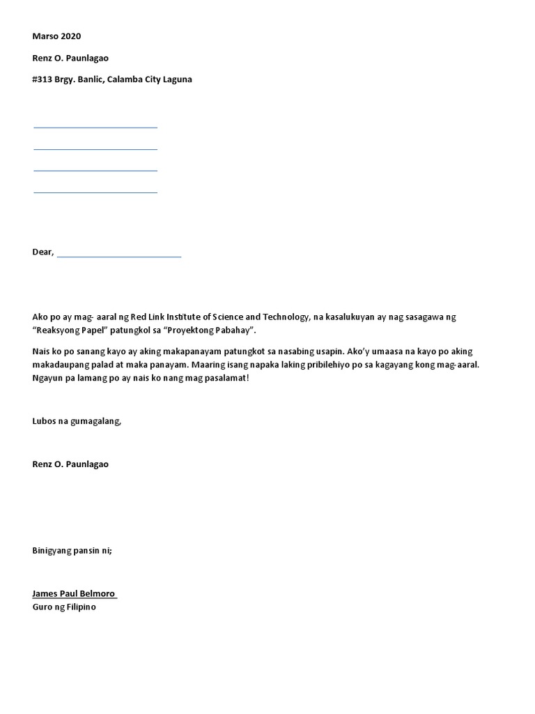 Renz Letter | PDF