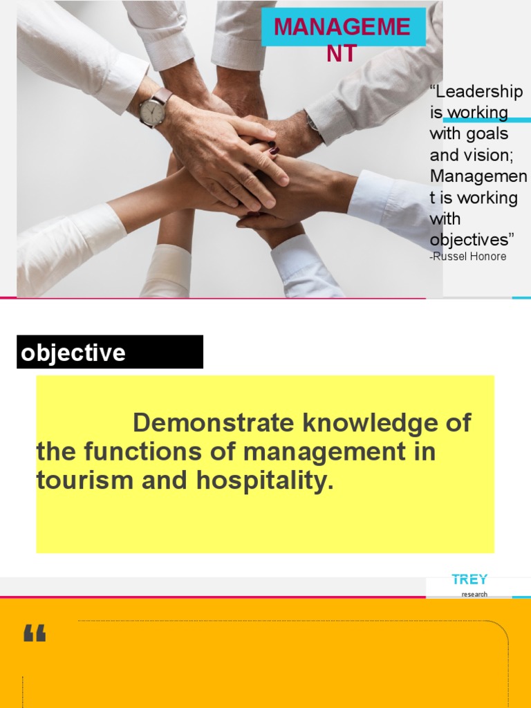 Functions of Management in Tourism and Hospitality: Planning ...
