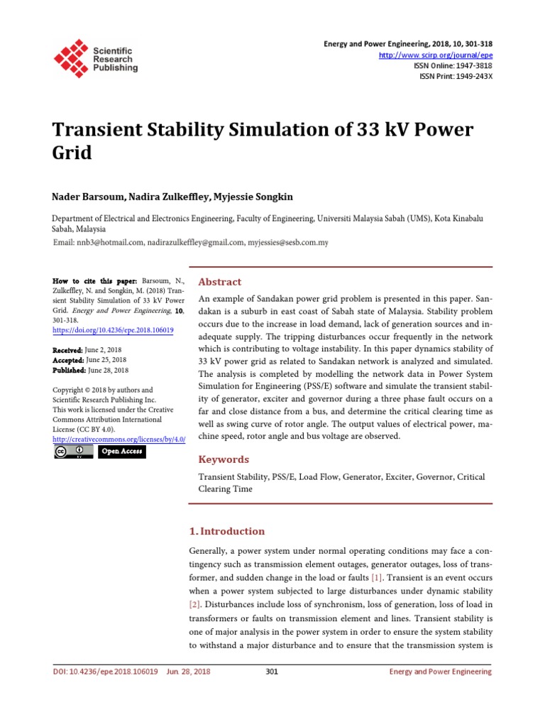 Transient Stability Simulation of 33 KV Power Grid | PDF | Power (Physics) | Electromagnetism