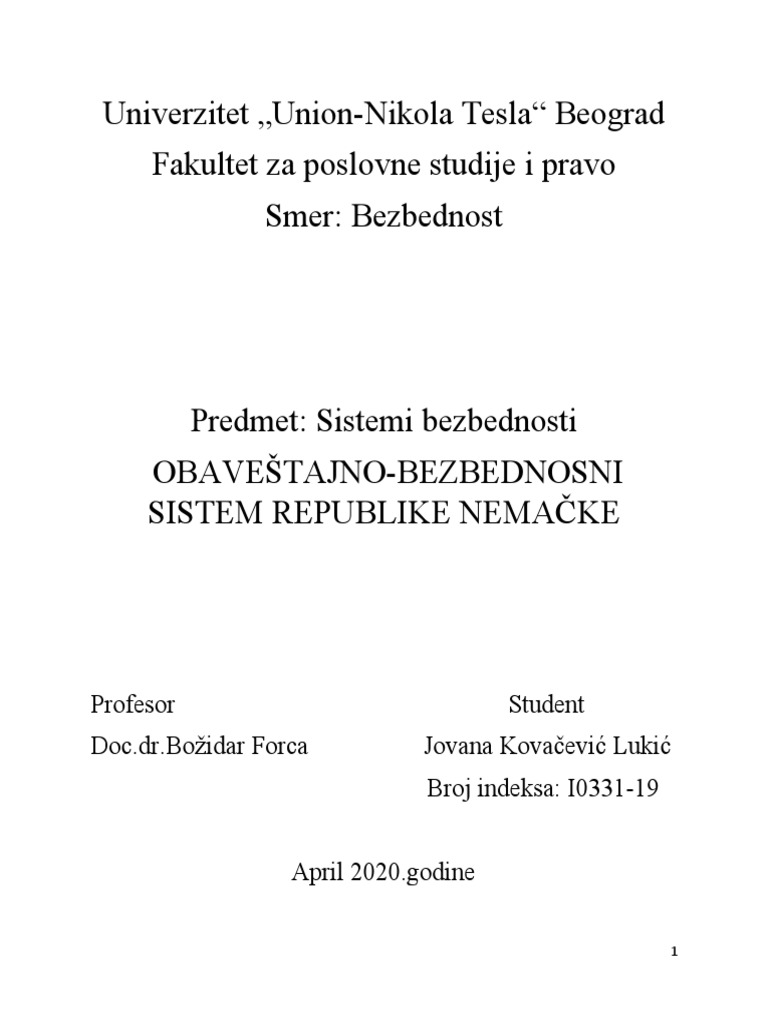 Sistemi Bezbednosti OBSSRN | PDF