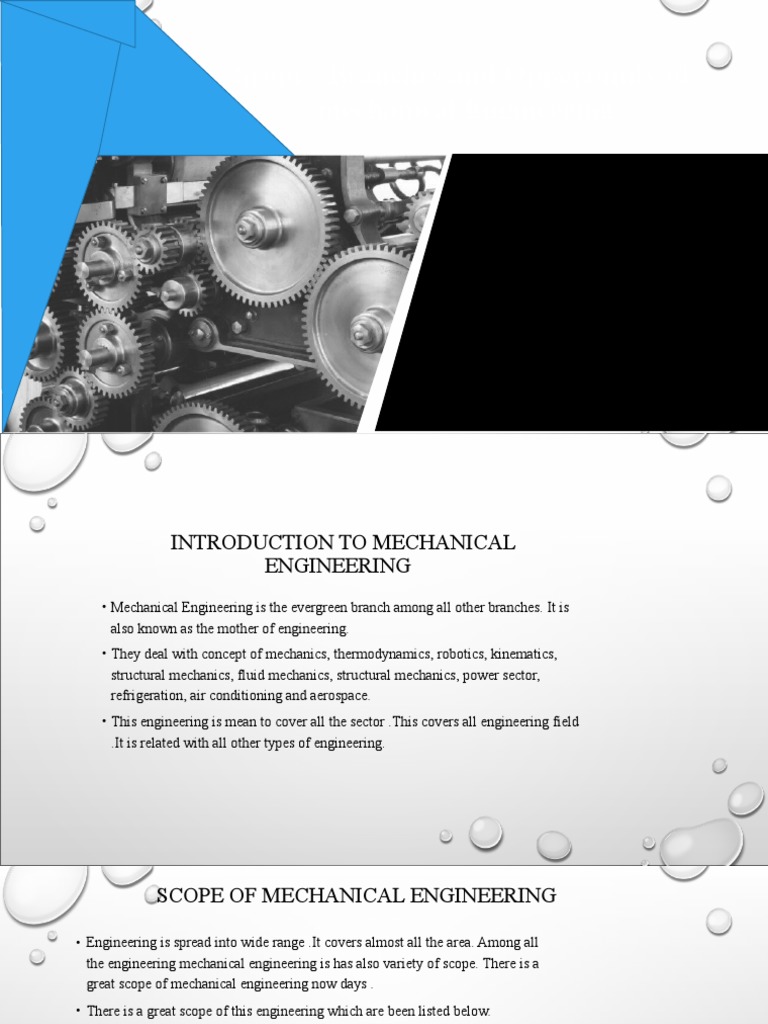 Scope, Branches and Opportunity of Mechanical Engineering | PDF ...