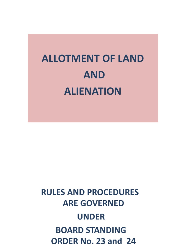AllotmentofLand&Alienation PDF | PDF | Infrastructure | Eminent Domain