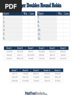 12 Player Doubles Round Robin PDF | PDF