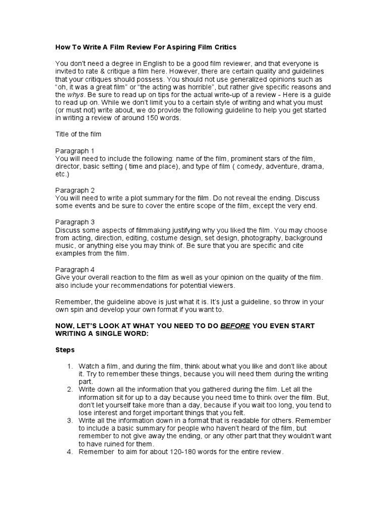 1 Page Film Review | PDF