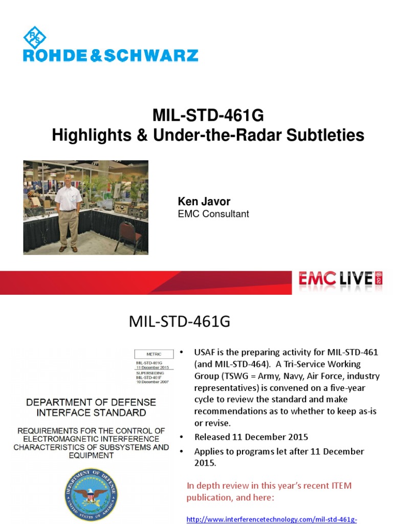MIL STD 461G EMC Live Presentation | PDF | Electrostatic Discharge | Antenna (Radio)
