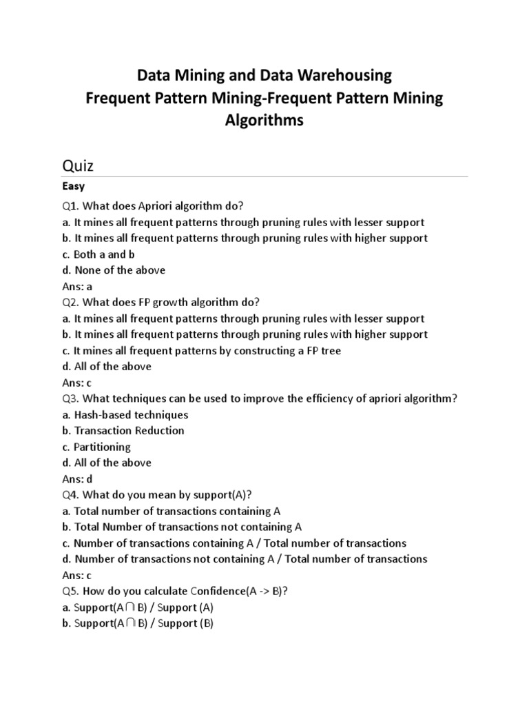 MCQ Data Mining | Download Free PDF | Algorithms And Data Structures | Algorithms