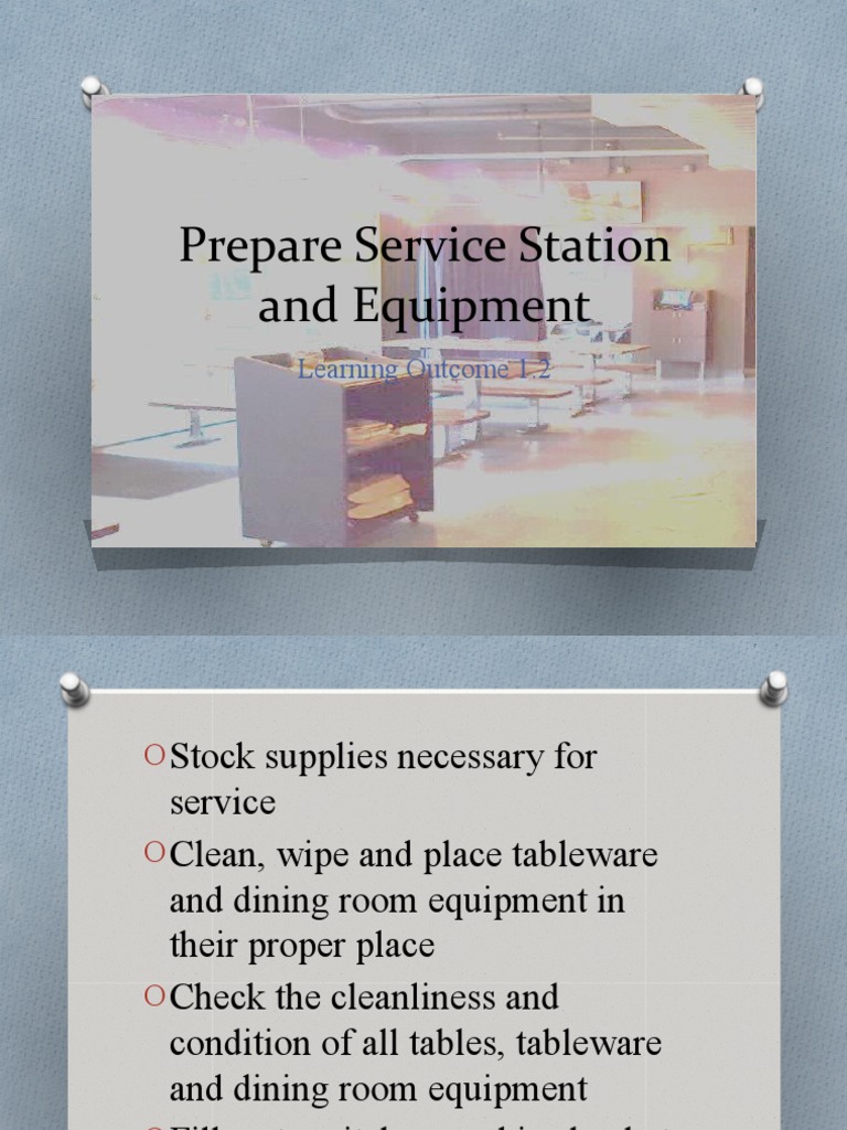 Prepare Service Station and Equipment: Learning Outcome 1.2 | Download ...