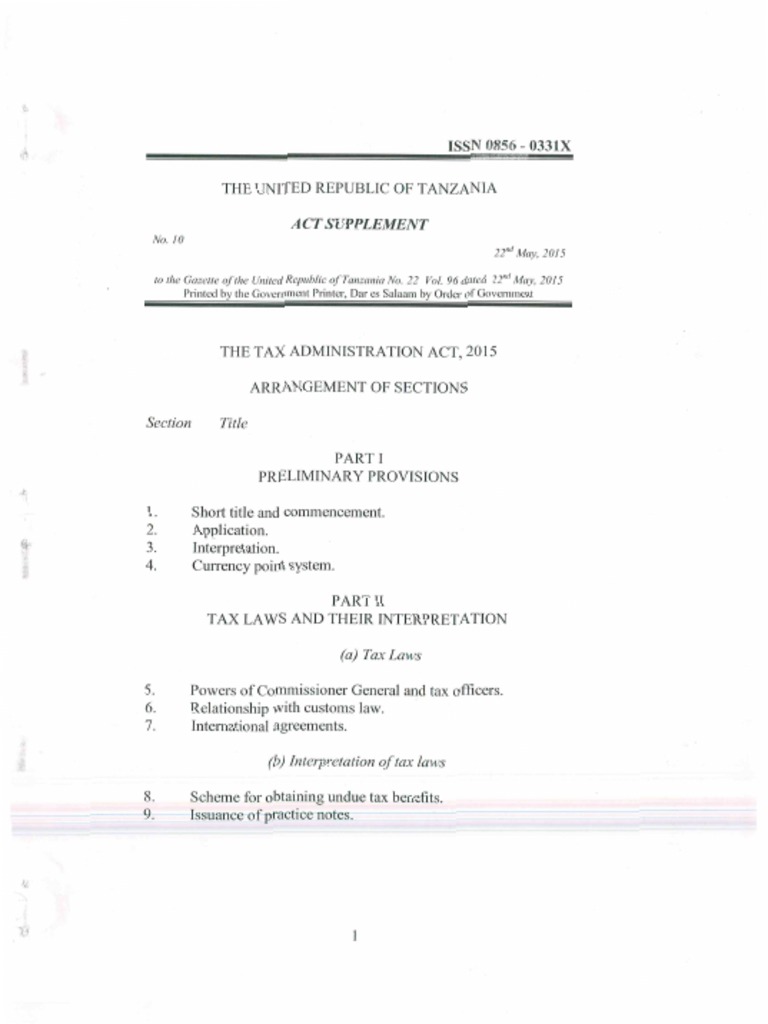 Tax Administration Act 2015 English Version PDF | PDF