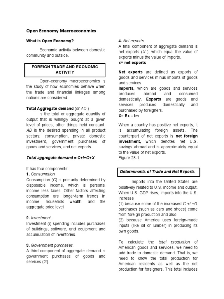 Open Economy Macroeconomics Overview | PDF | Fiscal Multiplier | Gross ...