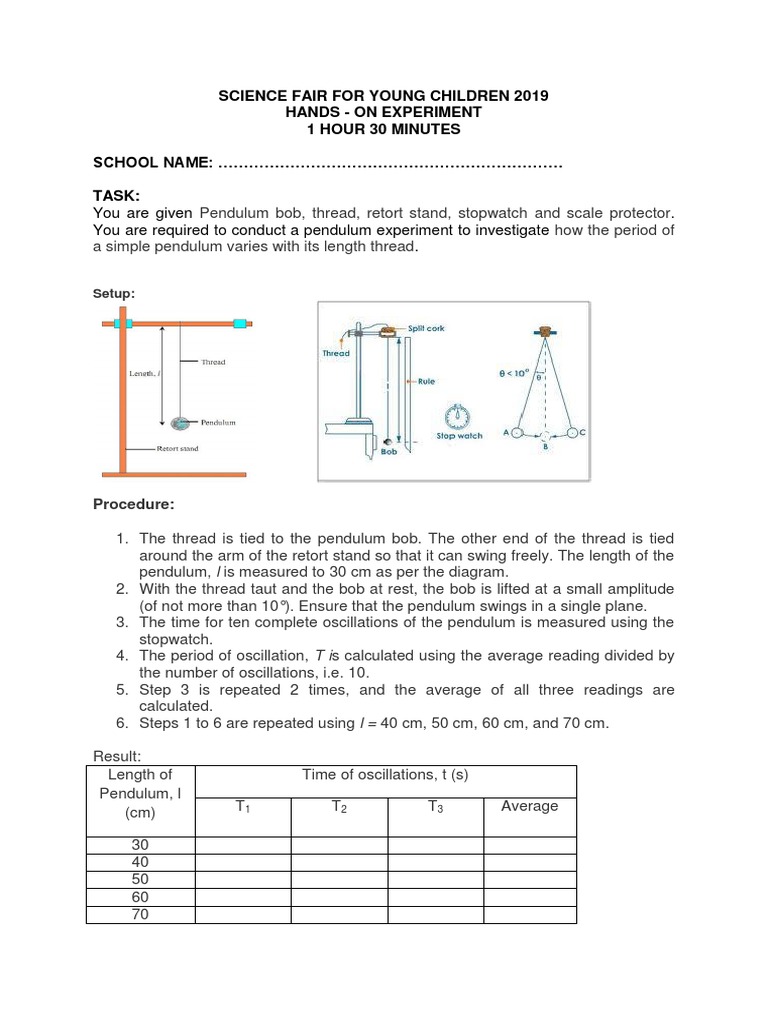 Zone Level Pendulum-Exp | PDF | Pendulum | Experiment