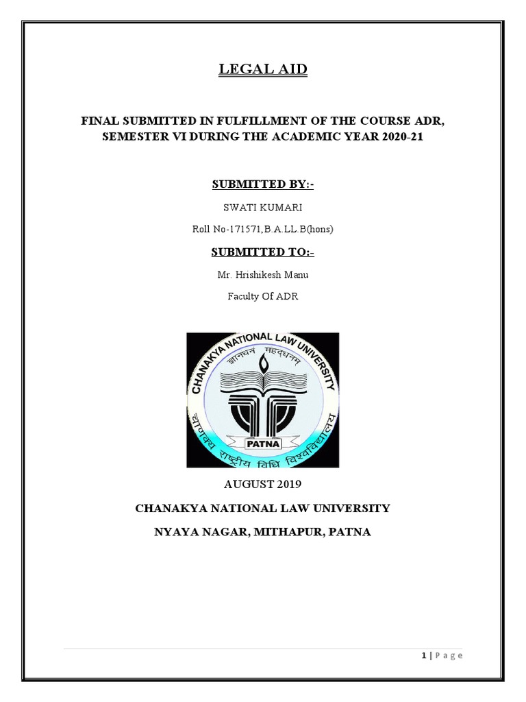 Legal Aid Project | PDF | Legal Aid | Equity (Law)