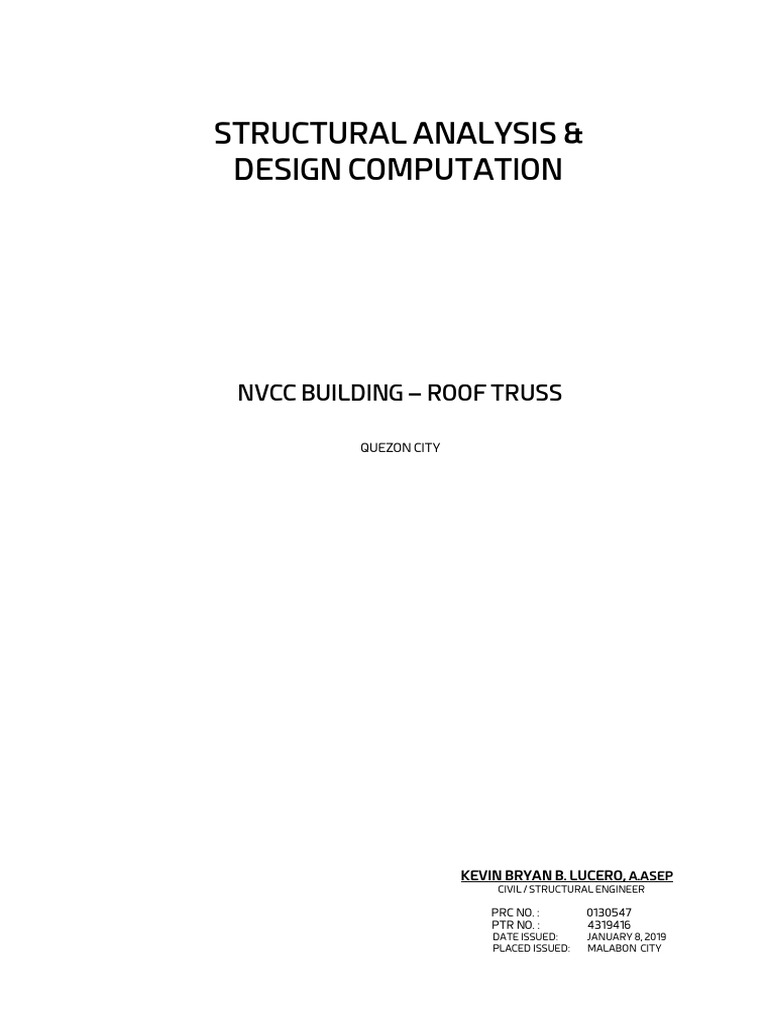 Structural Report - Roof Structure | PDF | Structural Analysis | Civil ...