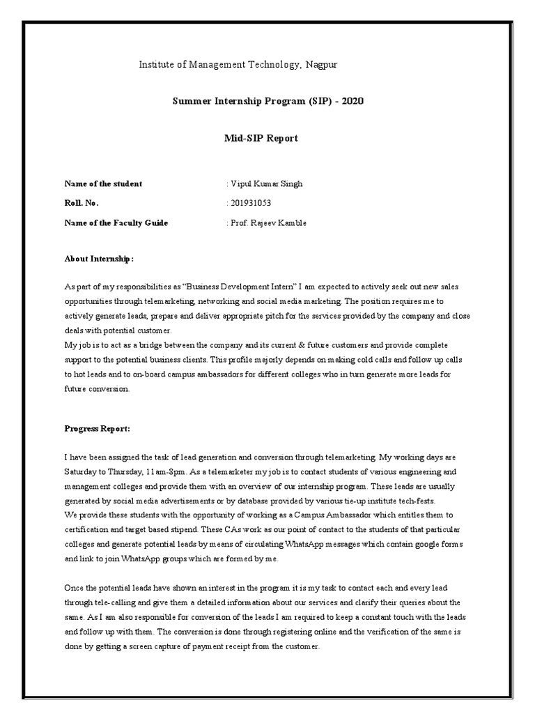 Institute of Management Technology, Nagpur: Summer Internship Program ...