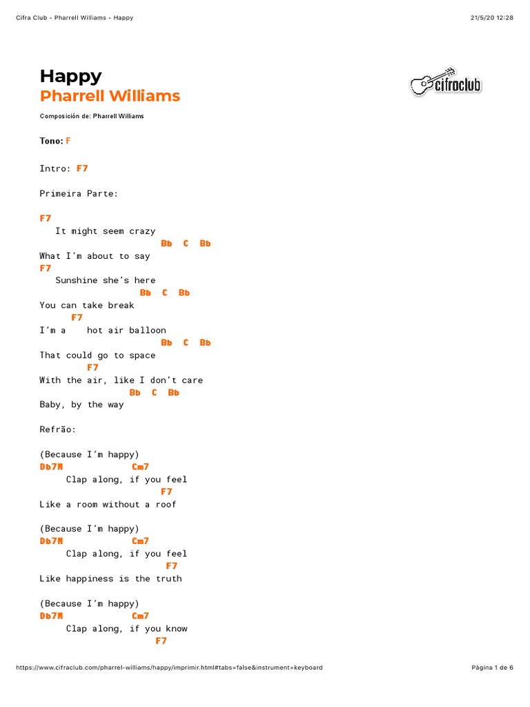 Happy by Pharrell Williams Chords | PDF