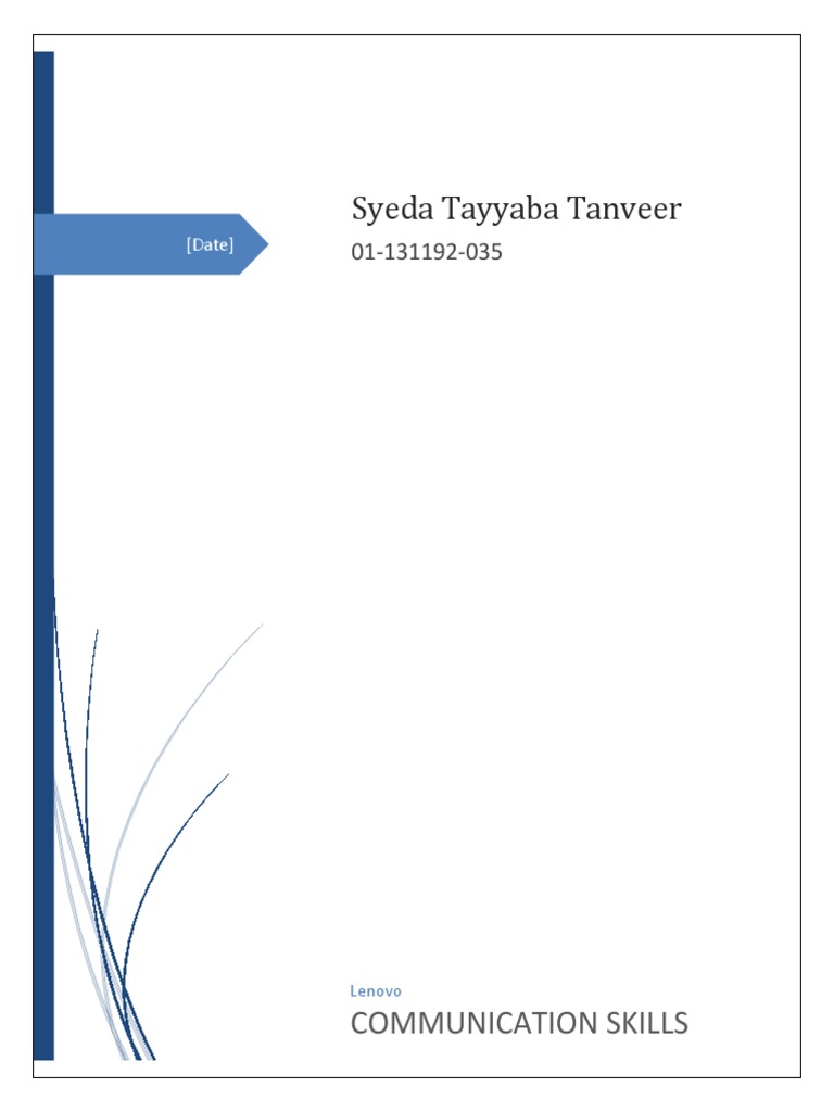 Syeda Tayyaba Tanveer: Communication Skills | PDF