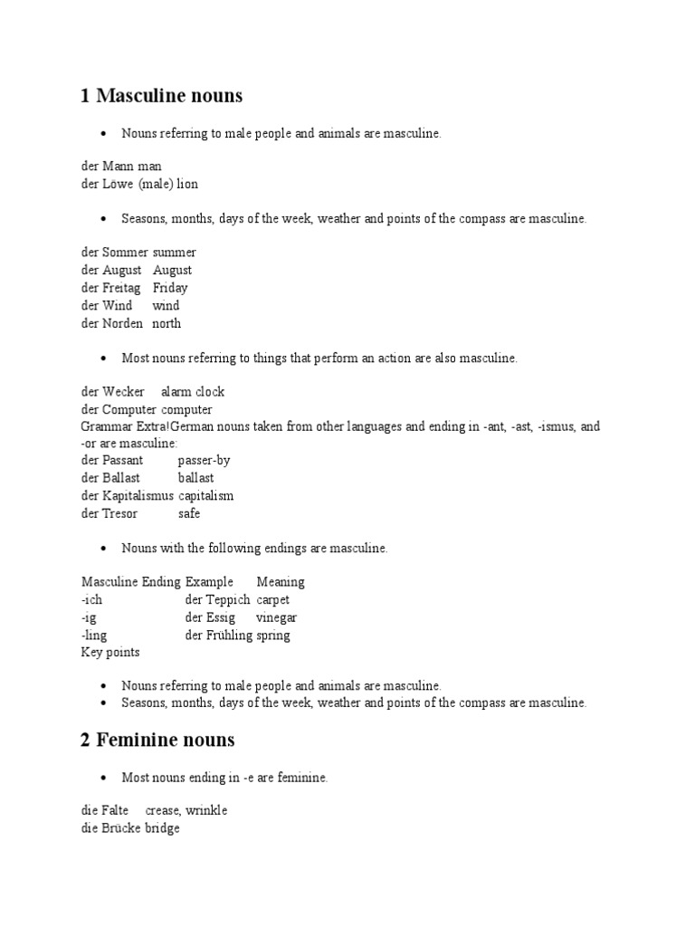 Der Die Das | PDF | Grammatical Gender | Noun