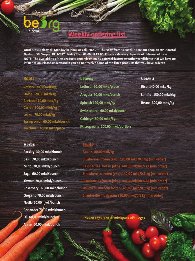 Weekly Orders 1 PDF | PDF