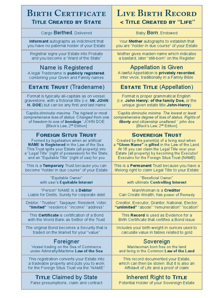 Birth Certificate Live Birth Record: Name Appellation Is Given | PDF ...